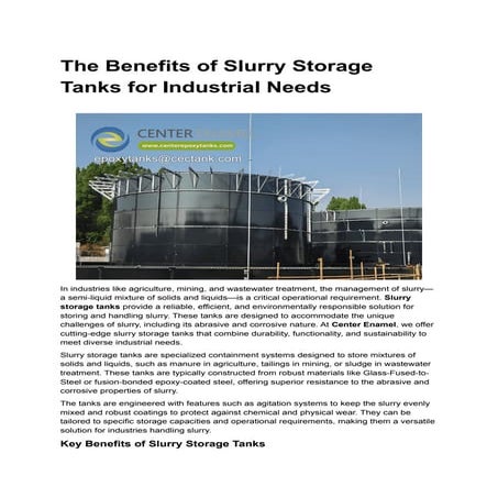 The Benefits of Slurry Storage Tanks for Industrial Needs.docx