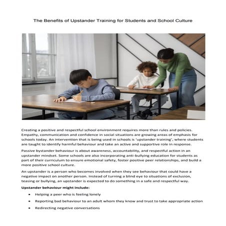 Upstanders Vs being a bystander SEL lesson! | PDF