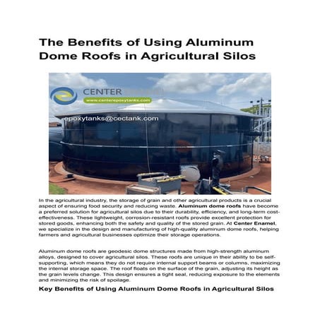 The Benefits of Using Aluminum Dome Roofs in Agricultural Silos.docx