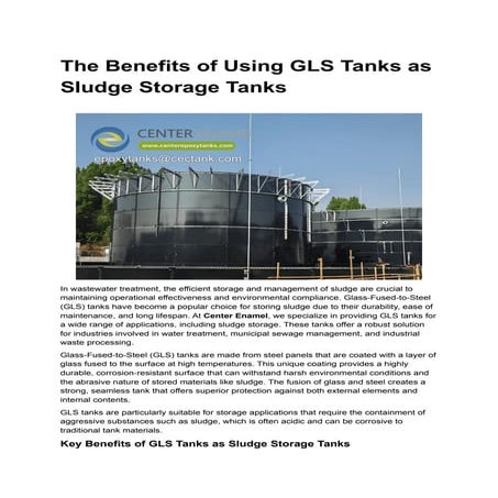 The Benefits of Using GLS Tanks as Sludge Storage Tanks.docx