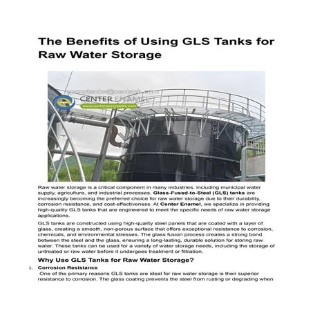 The Benefits of Using GLS Tanks for Raw Water Storage.docx