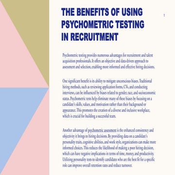 The benefits of using psychometric testing in recruitment.pdf | Resume ...