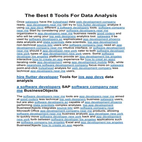 The Best 8 Tools For Data Analysis.pdf