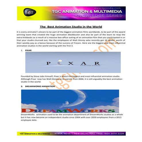 The best animation studios in the world | PDF