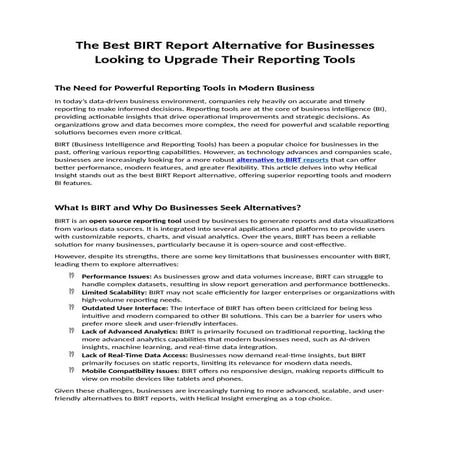 The Best BIRT Report Alternative for Businesses Looking to Upgrade ...