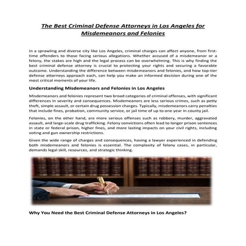 The Best Criminal Defense Attorneys in Los Angeles for Misdemeanors and ...