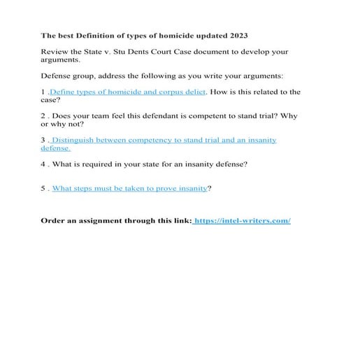 The best Definition of types of homicide updated 2023 document 2.docx