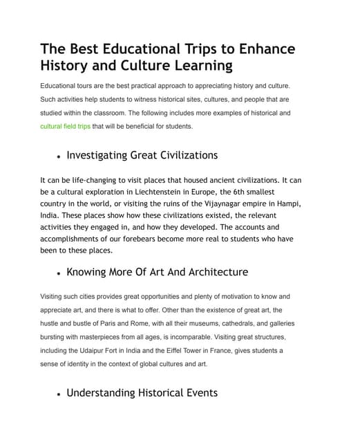 Explore the Best Educational Tour Places with International Educational ...