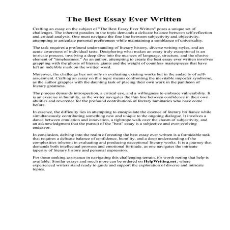 The Best Essay Ever Written. How to Write a Great Essay Effective Essay ...
