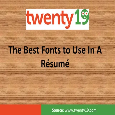 The best fonts to use in a résumé | PDF