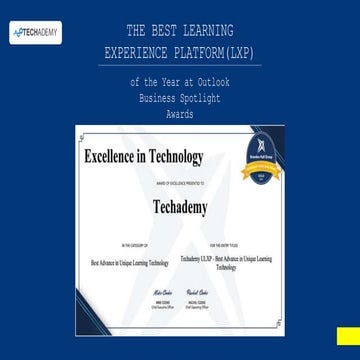 The Best Learning Experience Platform (LXP) of the Year at Outlook Business Spotlight Awards | PPTX