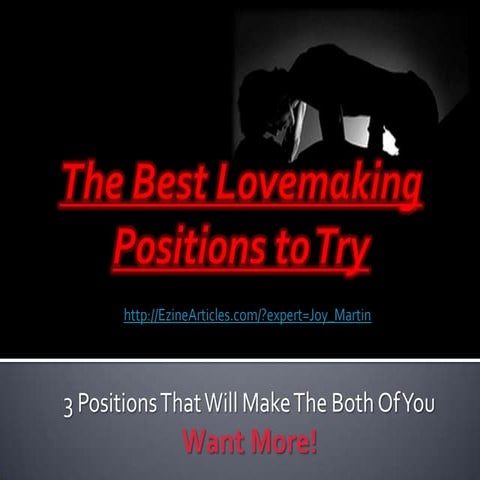 The Best Lovemaking Positions to Try | PPTX