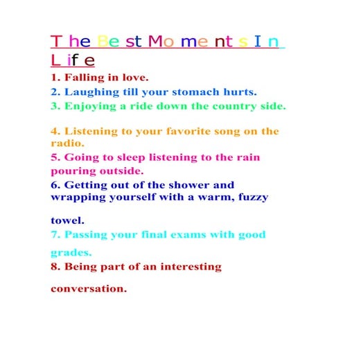 The Best Moments In Life | DOC