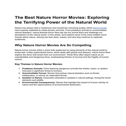 The Best Nature Horror Movies_ Exploring the Terrifying Power of the ...