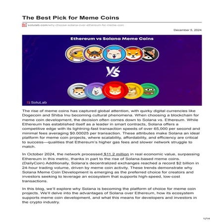 The Best Pick for Meme Coins.pdf overview | PDF