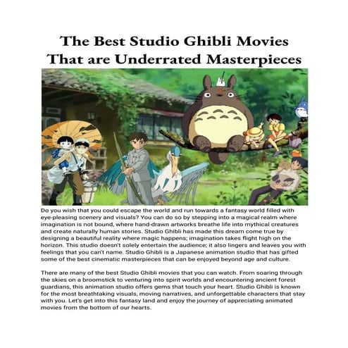 The Best Studio Ghibli Movies That are Underrated Masterpieces.pdf