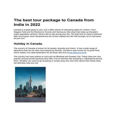 The best tour package to Canada from India in 2022.pdf