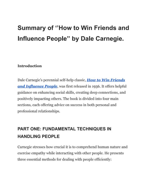 How to win friends and influence people | PPTX | Dating | Family and ...