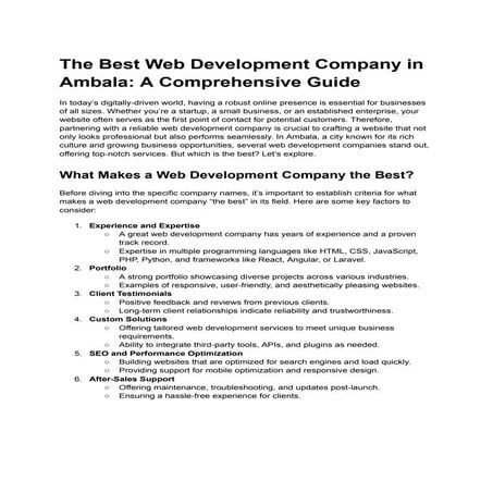 The Best Web Development Company in Ambala_ A Comprehensive Guide.pdf