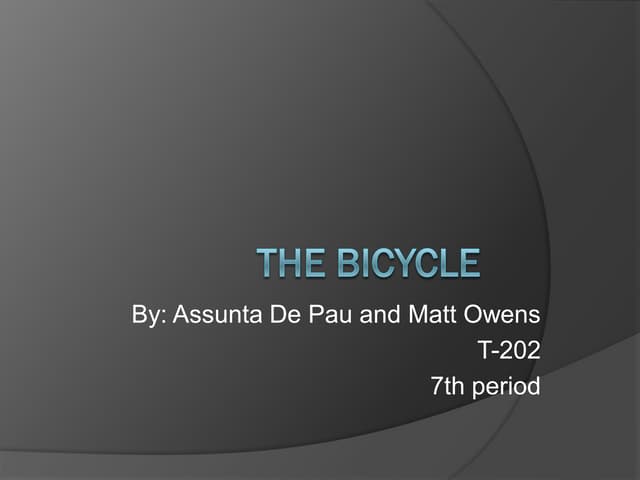 The evolution of bicycles | PDF
