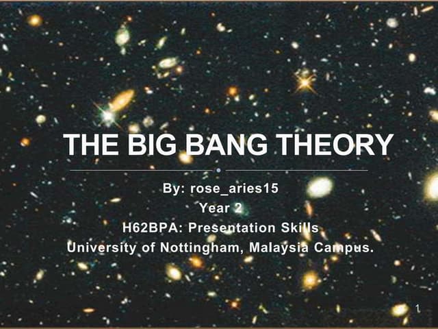 Big bang theory and its proofs | PPTX