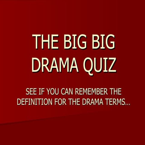 Technical vocabulary for drama and theater | PPTX
