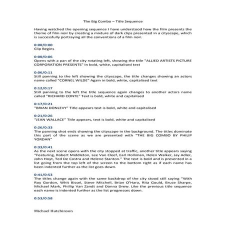 The Big Combo – Title Sequence | PDF