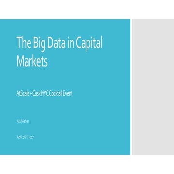 The big data in capital markets | PPTX