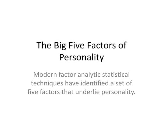 Big five personality factors | PPTX