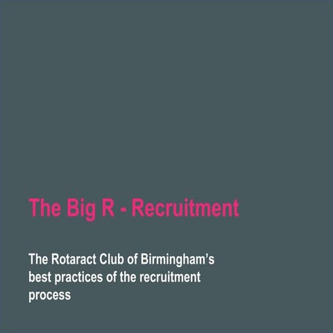 The Big R: Recruitment | PPTX