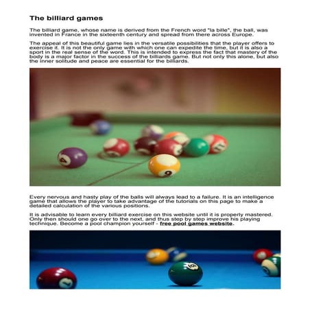 The billiard games | PDF