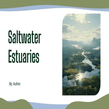 Saltwater Estuaries for Honors Biology Students | PPT