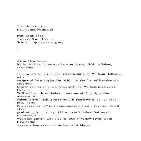 Biography of Nathaniel Hawthorne | PPTX