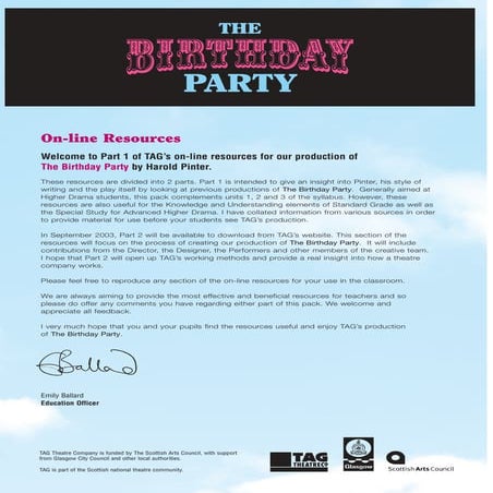The birthday party_educational_resources | PDF