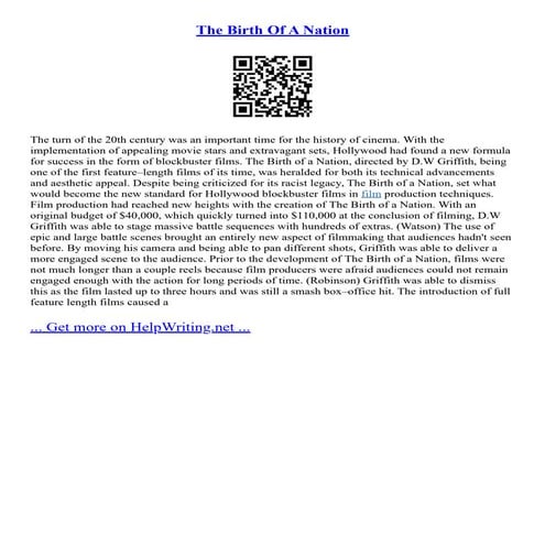 The Birth Of A Nation | PDF