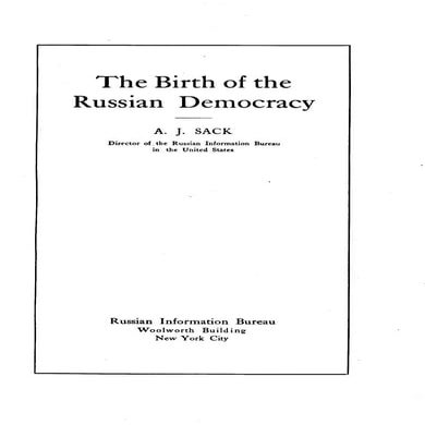 The birth of_russian_democracy-aj_sack-1918-565pgs-pol | PDF