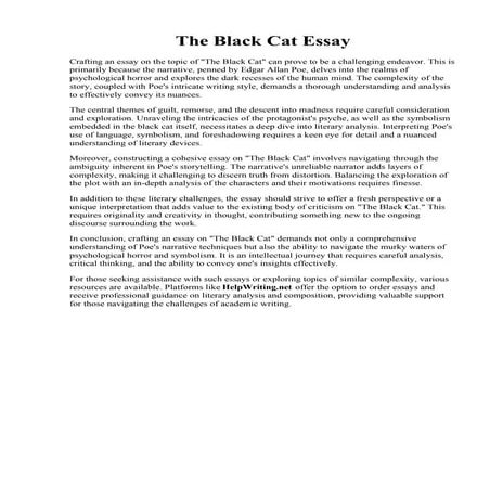 The Black Cat Essay. The black cat theme essay rubric | PDF