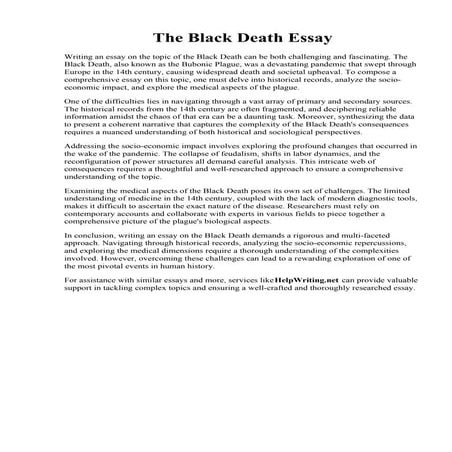 The Black Death Essay | PDF