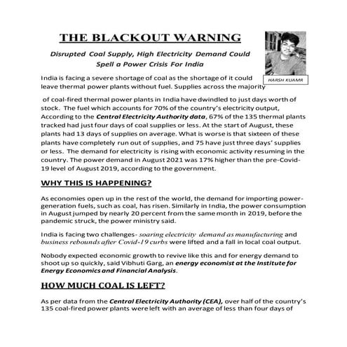 The blackout warning | DOCX
