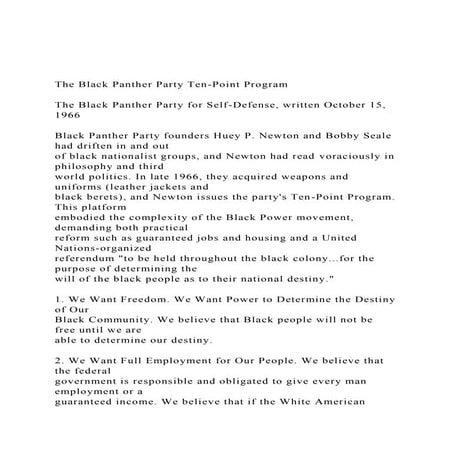 The Black Panther Party Ten-Point ProgramThe Black Panther.docx