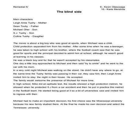 The blind side | DOCX