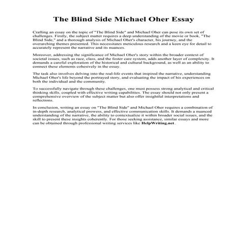The Blind Side Michael Oher Essay | PDF