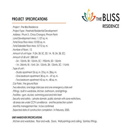The Bliss Residence Factsheet | PPT