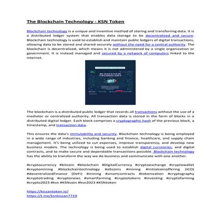 Decentralization and Blockchain fusion with Kissan Token.pdf
