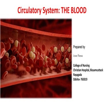 Circulatory system -The blood | PPTX