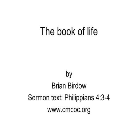 The book of Life | PPT | Christianity | Religion & Spirituality