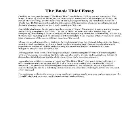 The Book Thief Essay | PDF