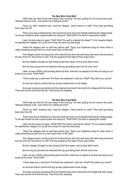 The boy who cried wolf | PDF