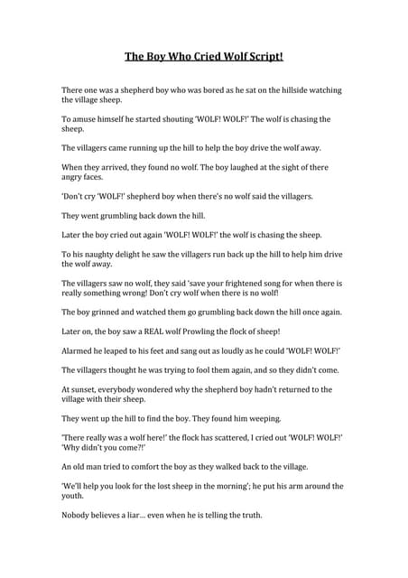 The boy who cried wolf | PDF