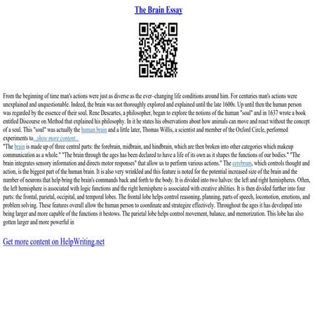 The Brain Essay | PDF